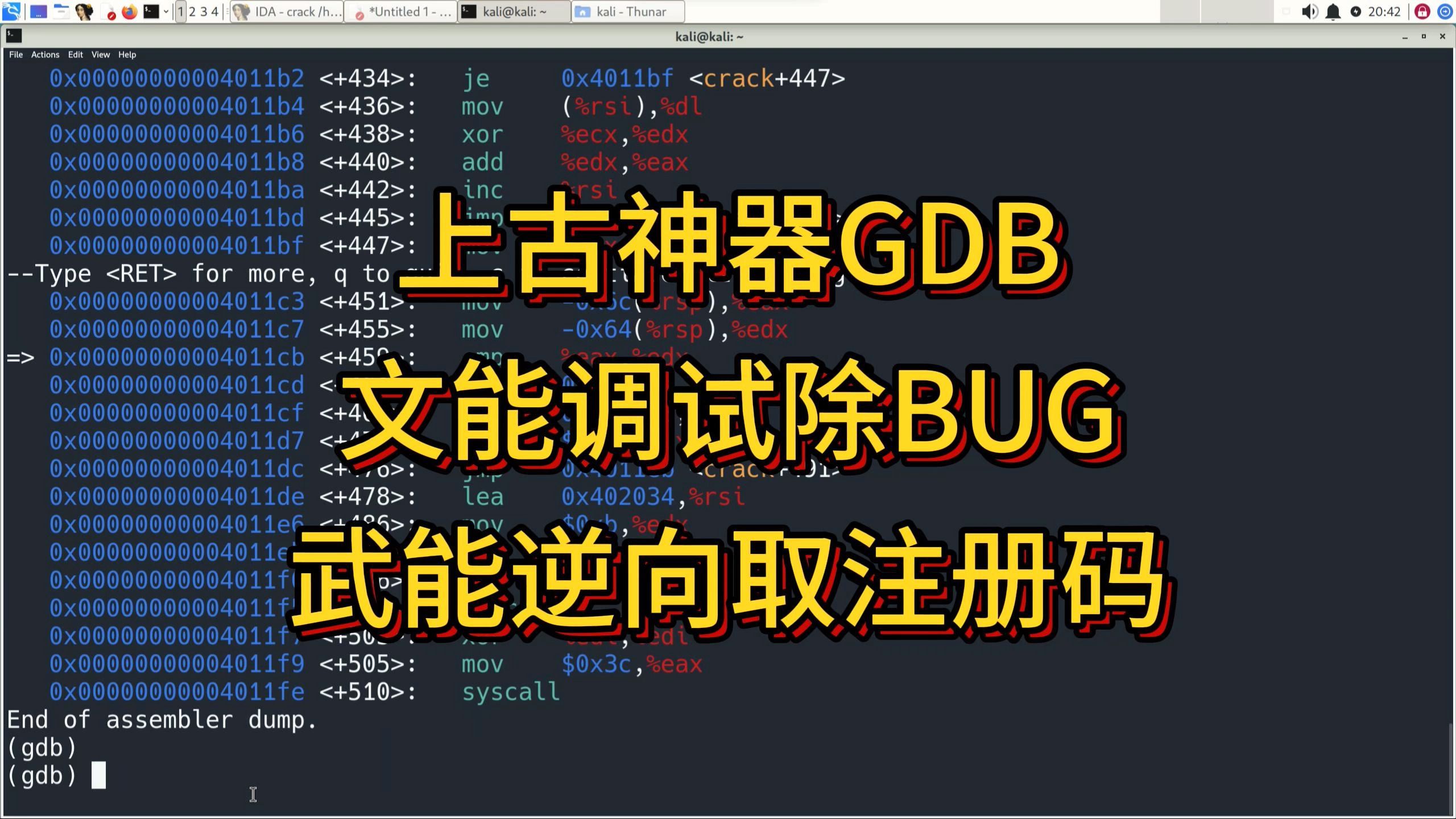 “上古”神器GDB,“文”能调试除BUG,“武”能逆向取(破)注册码(...