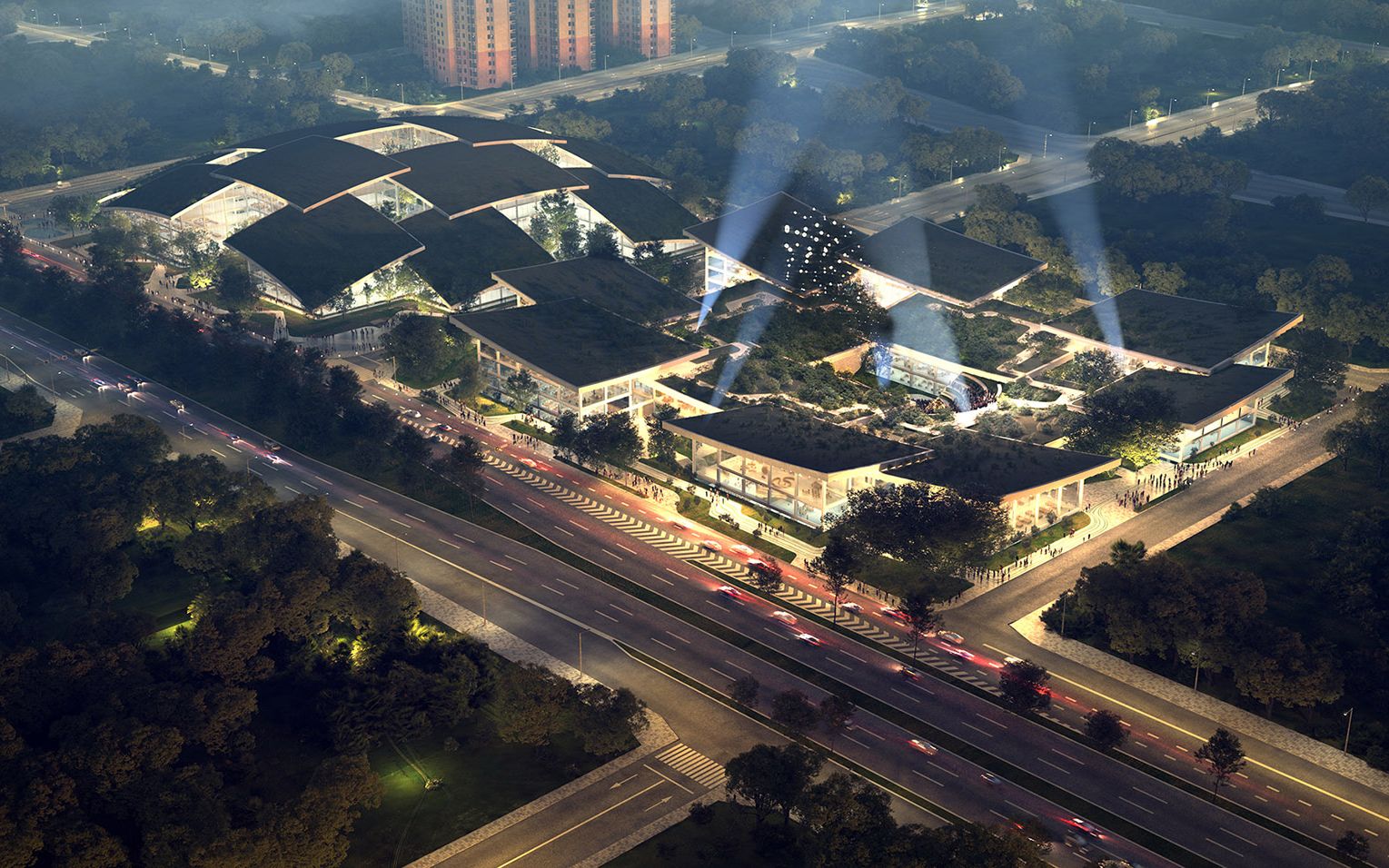 建筑漫游:新锐建筑事务所BIG作品特斯联科技AI CITY重庆项目设计...
