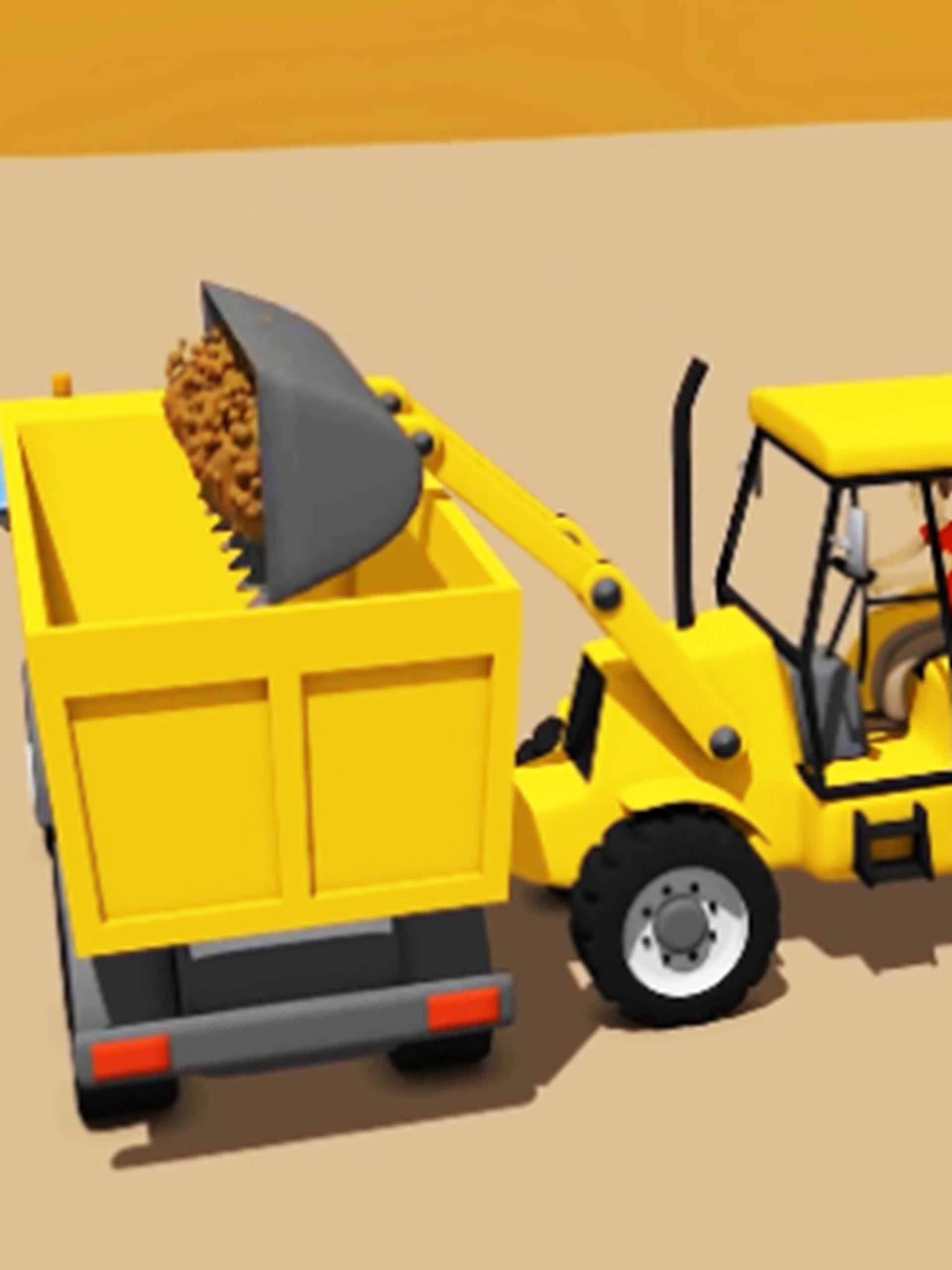 挖掘机和翻斗货车修建一个新的游乐场,儿童工程车趣味动画