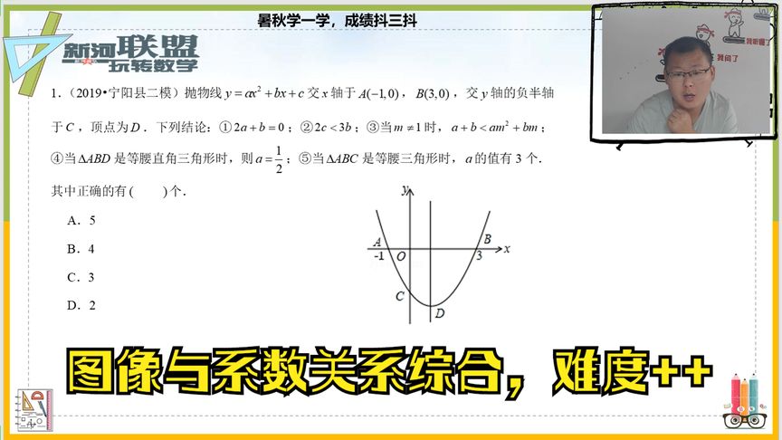 二次函数的综合应用,难度提升,图像与系数的关系你能知多少?