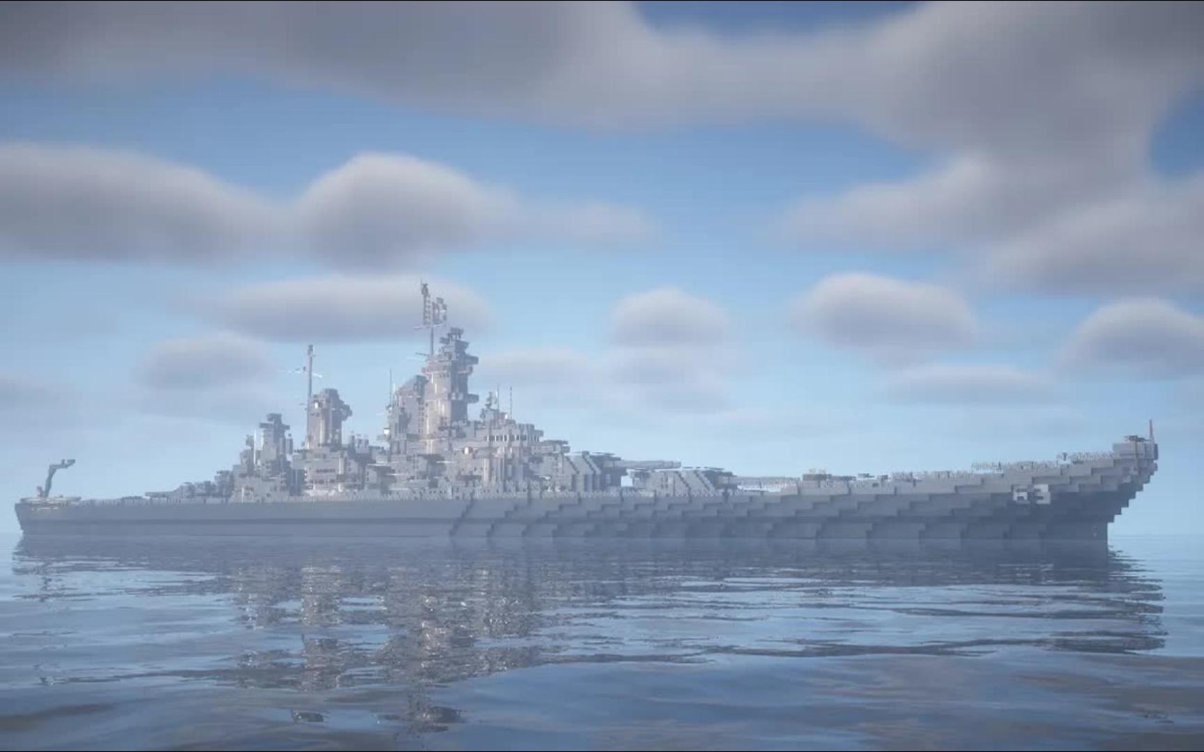 【Minecraft建筑教程】建造爱荷华级战列舰教程(密苏里号)#1_哔哩...