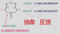 第33期 05 差分放大电路Re的负反馈作用,了解共模信号与差模信号
