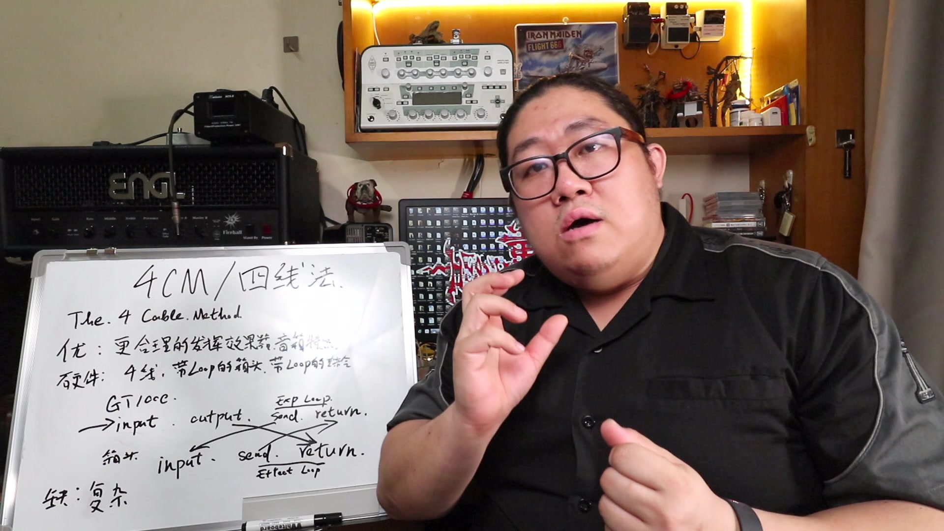 重兽测评-综合效果器的四线法连接,BOSS GT1000四线法使用演示