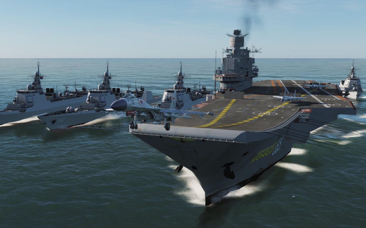 国产6万吨辽宁舰编队出动,能否拿下敌军巡洋舰军港?游戏模拟