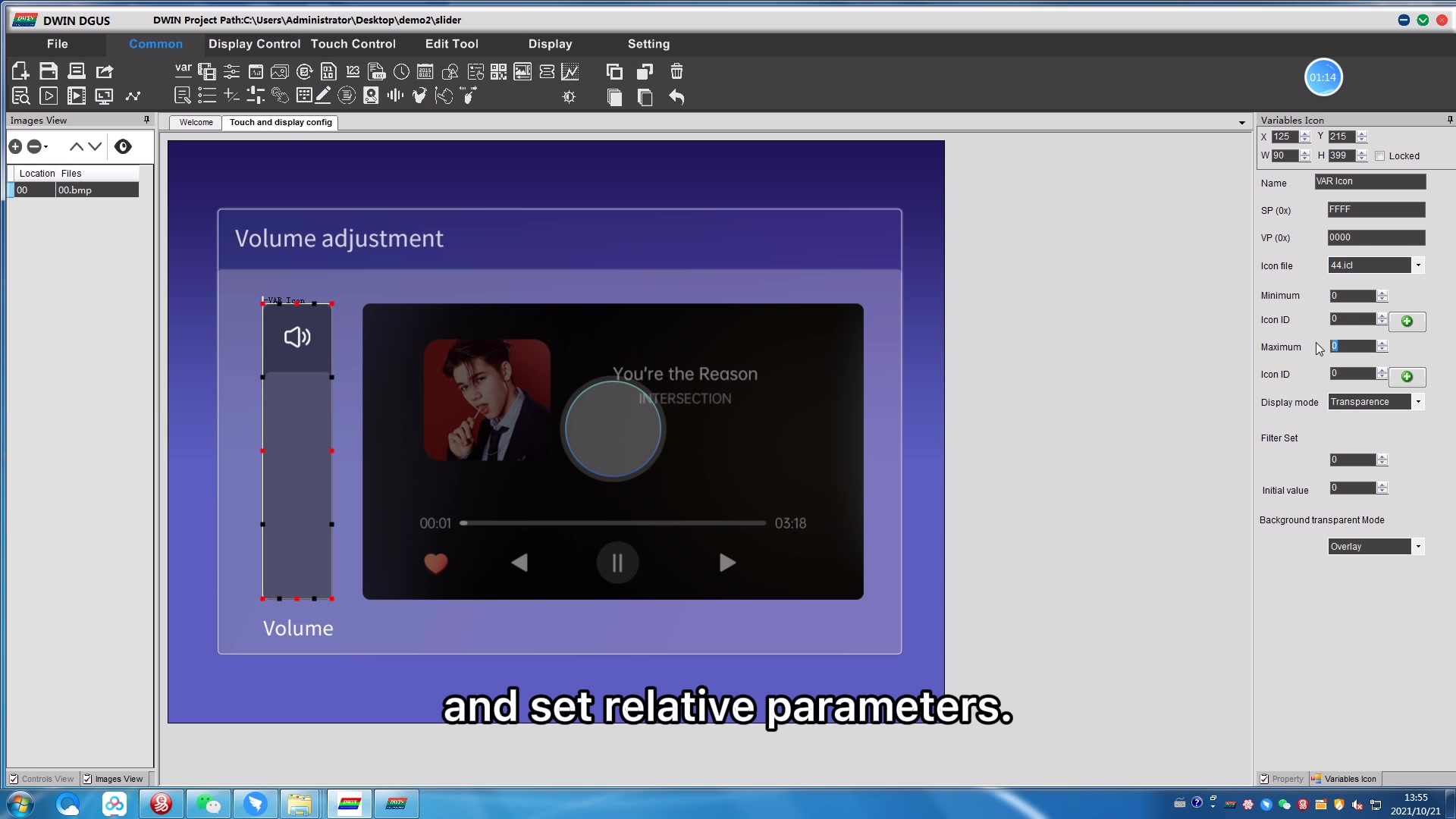 DGUS 7.626 scale slider demo
