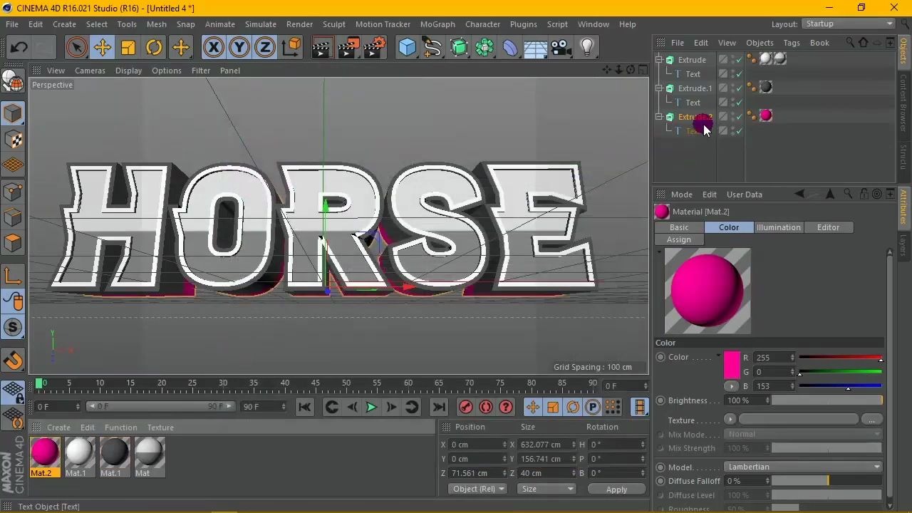 Cinema 4D Tutorial创建三维立体字教程-效果不错
