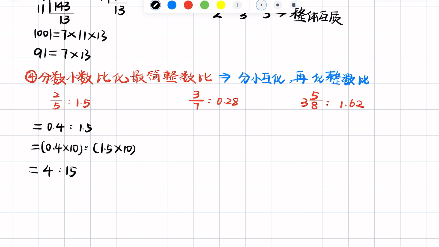 分数与小数比化最简整数比