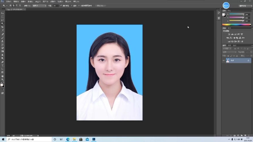 电子证件照如何ps一秒换背景,超简单我来教你。
