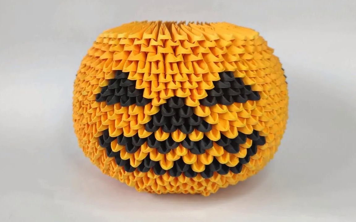 【Origami library】南瓜三角插折纸教程3D origami LARGE PUMPKIN