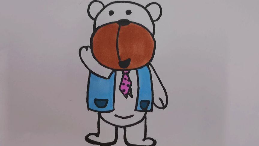 熊熊简笔画,熊爸爸去上班了,猜猜今天会发生什么呢?