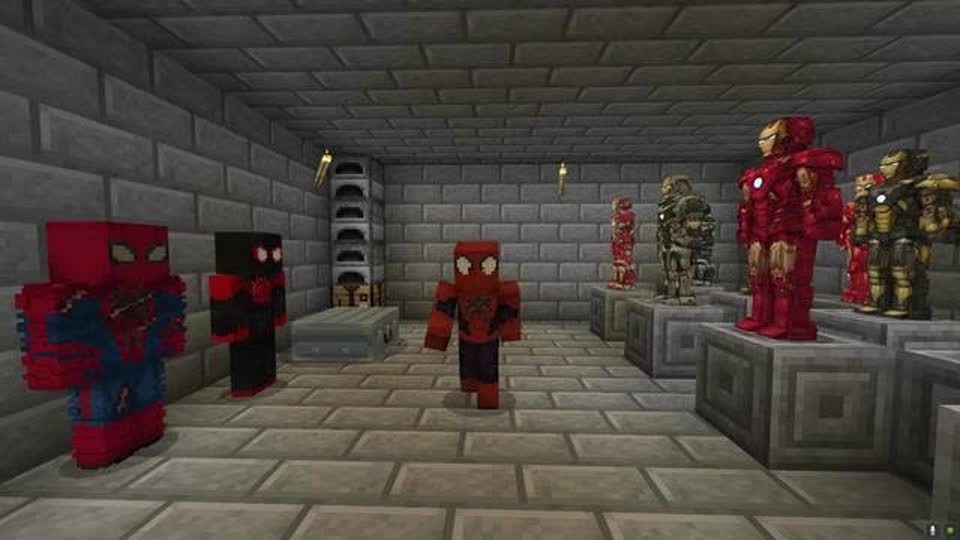 MC蜘蛛战衣失败的Man!我的世界蜘蛛侠模组搞笑沙雕失败的ma~!