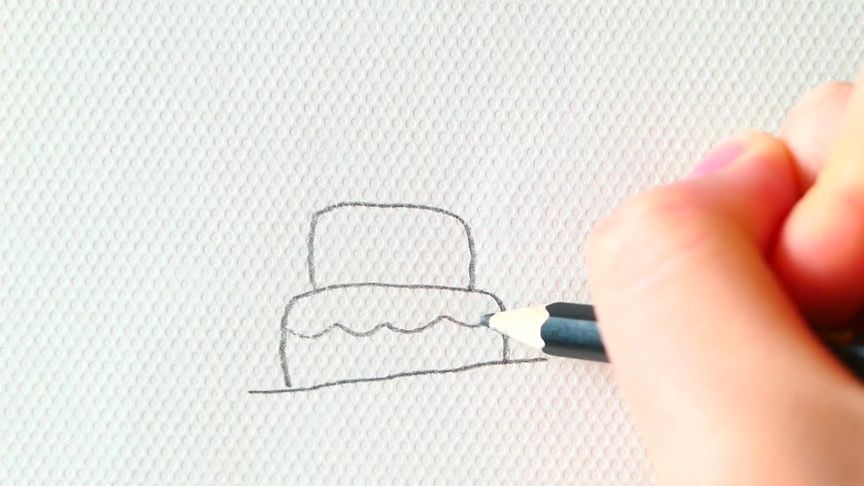 蛋糕很多人都爱吃,尤其是小朋友,快来看看怎么画吧