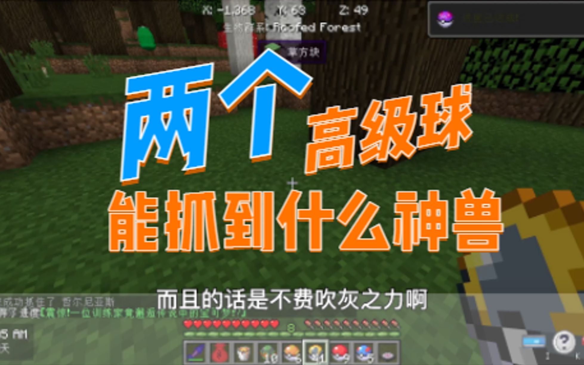 两个高级球能抓什么神兽?我的世界神奇宝贝抓精灵