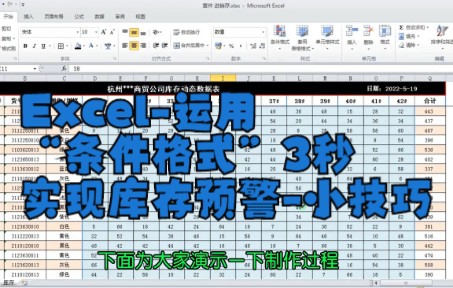 【excel表格制作】运用Excel条件格式设置库存预警,方便查看,还有更多...