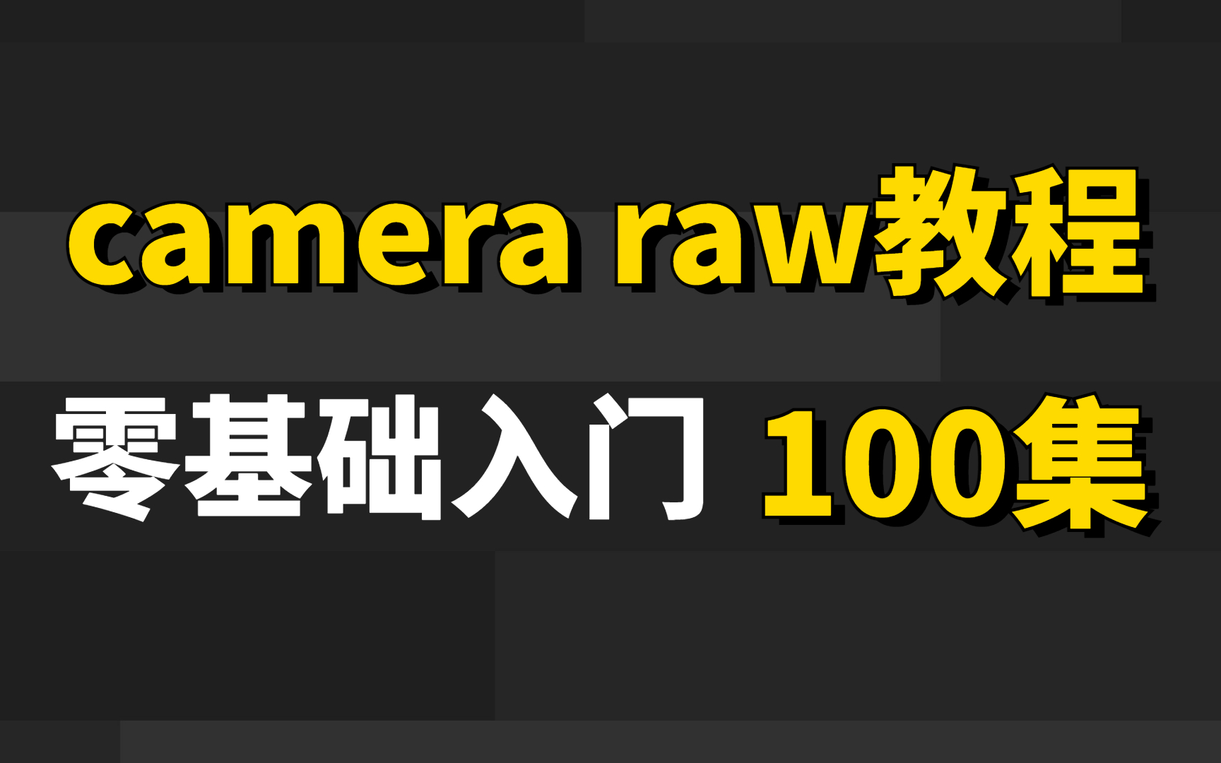 PS自带插件Camera Raw教程100集【摄影教程】
