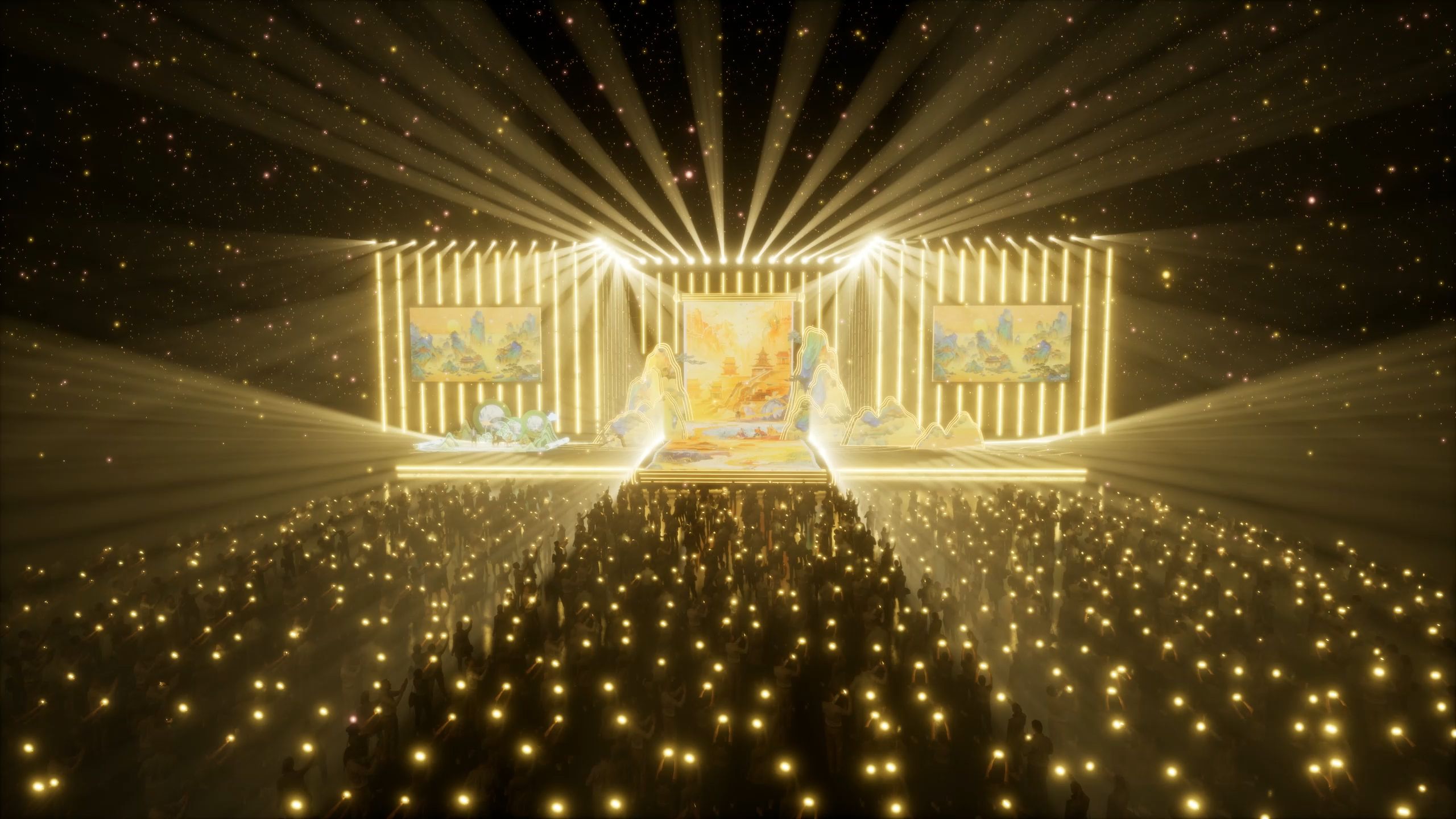 UE5舞美动画预演—《2024总台重阳特别节目》 舞台设计 舞美预演