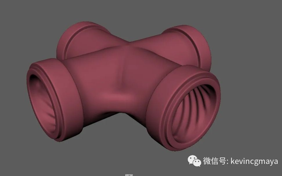 Maya管道四通接口建模