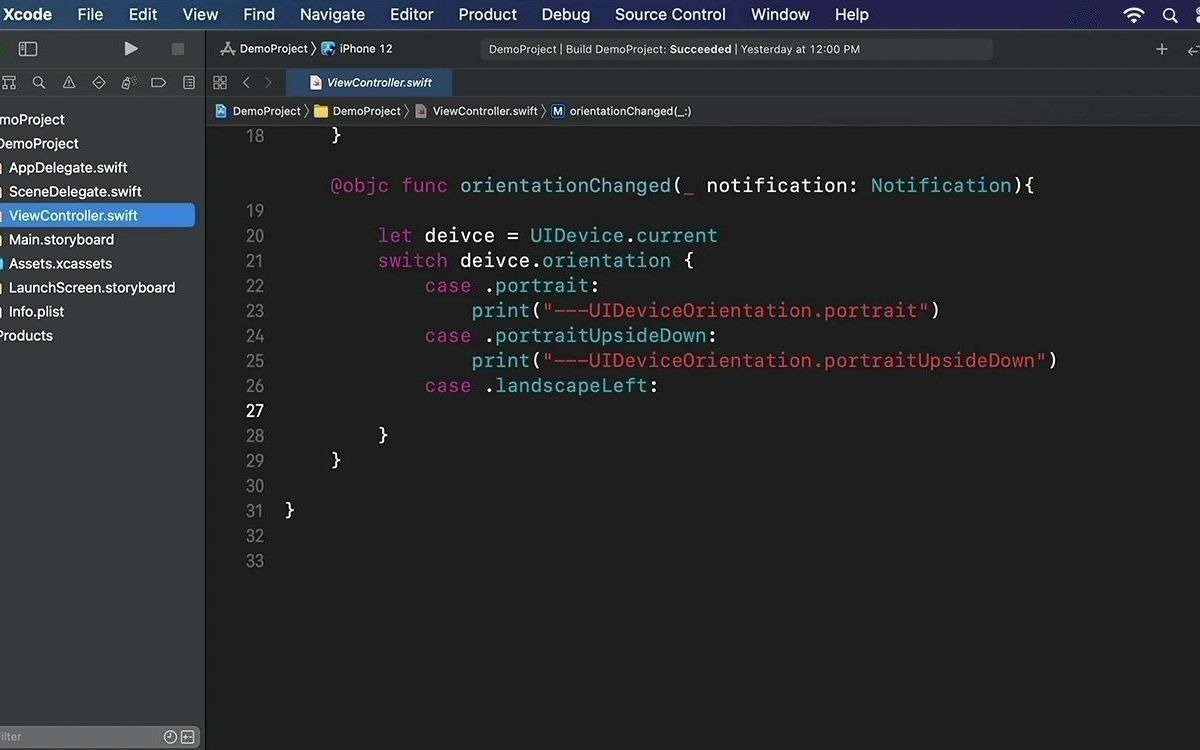 1-5检测模拟器在各个方向上的切换[iOS开发从入门到精通]