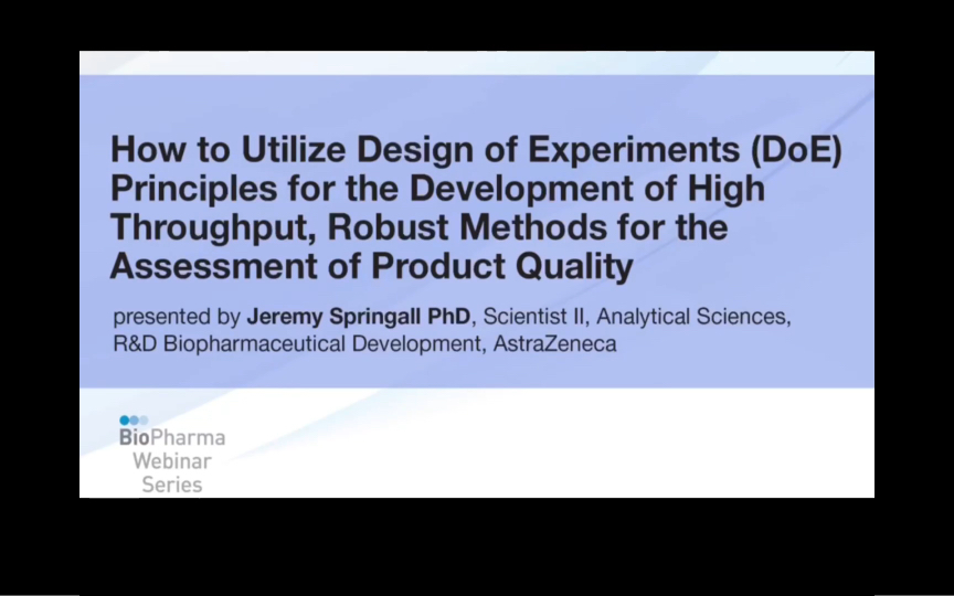 如何运用DOE原则开发评估产品质量的高通量方法