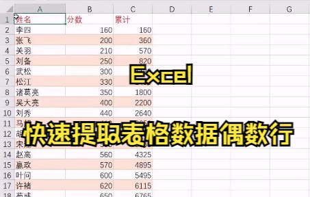 【Excel技巧】今天教你如何用Excel快速提取表格数据偶数行