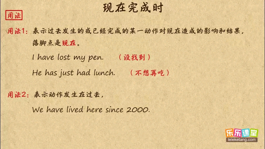 2022英语语法系列课程之现在完成时