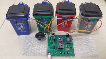 基于STM32智能垃圾桶,按键控制、语音控制、红外控制、蓝牙控制