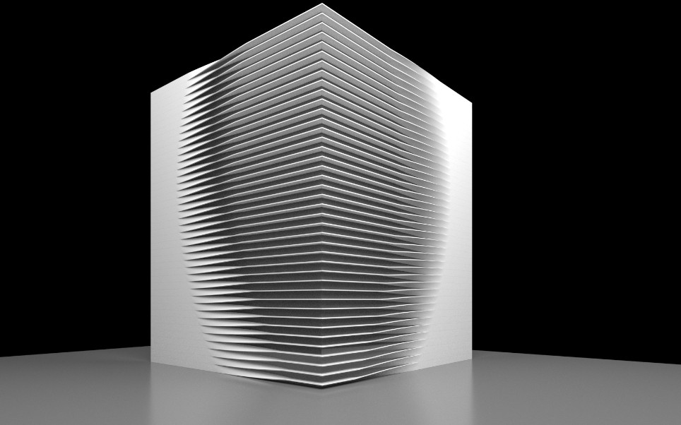 3Dmax建筑外立面扭曲铝板