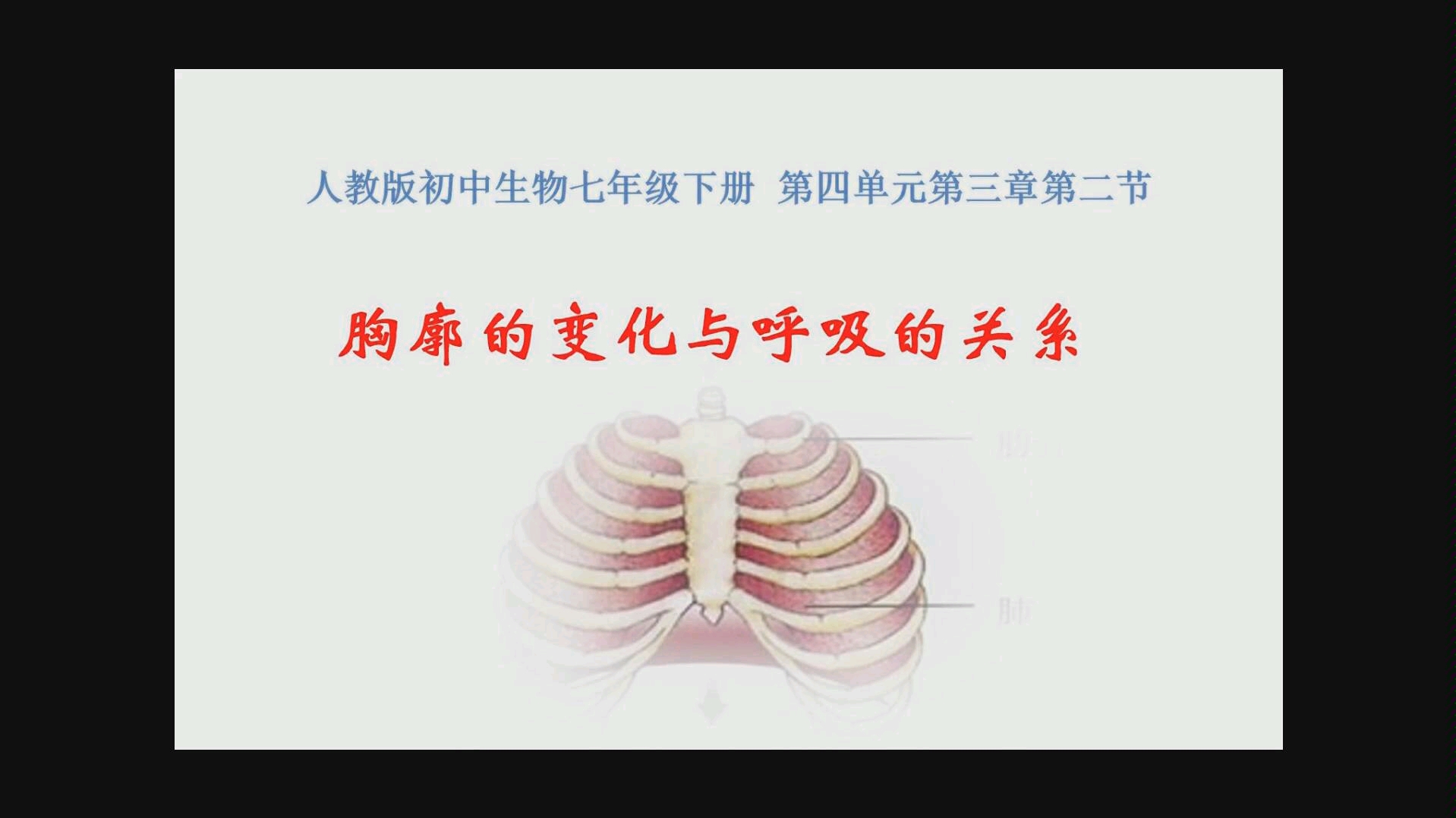 人教版初中生物七年级下册第四单元第三章《人体的呼吸》微课