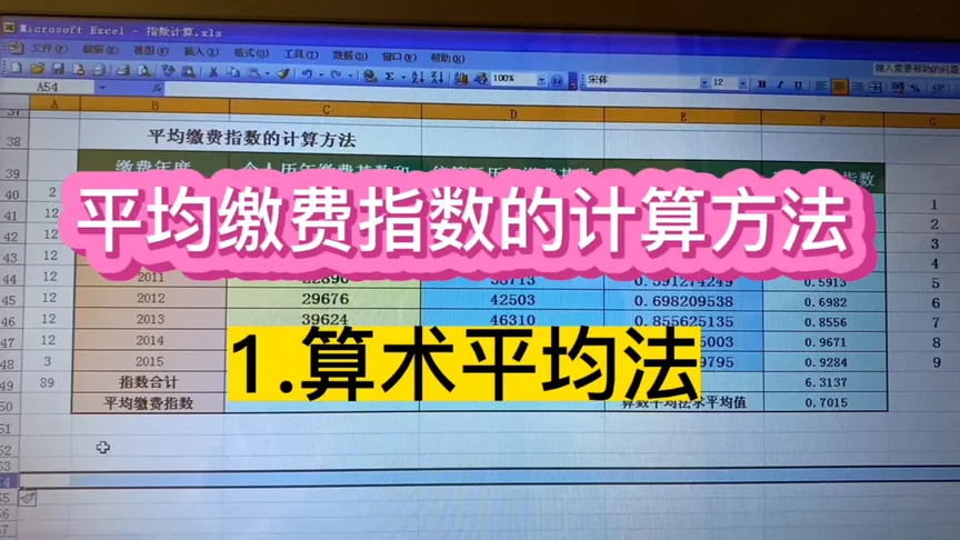 平均缴费指数的计算方法:1、简单粗略的算术平均法(按年计算)