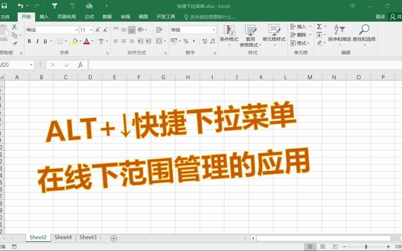 DM excel两分钟-7-快捷下拉菜单在线下范围管理的应用