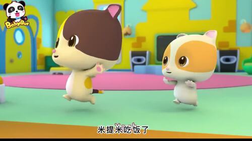儿童益智动画小猫咪咪在餐桌上知道了很多就餐礼仪