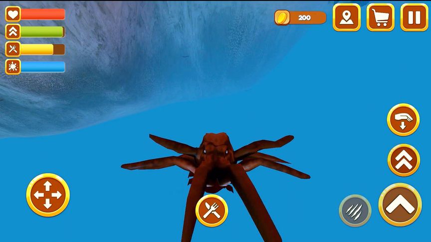 八爪鱼模拟器:八爪鱼爪子真是大,可以直接抓起大螃蟹