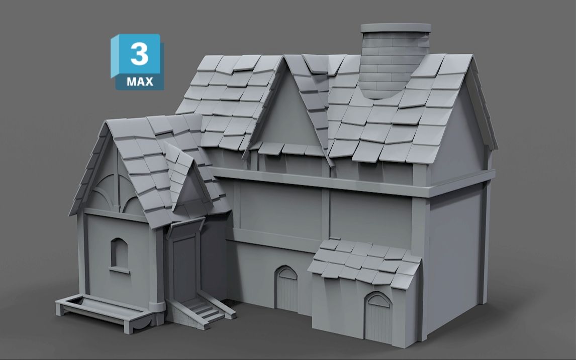 ...3dmax建模】新手小场景建模学习视频,两小时教会你制作游戏场景模型
