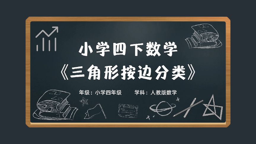 小学数学四年级下册同步思维训练趣味动画视频《三角形按边分类》