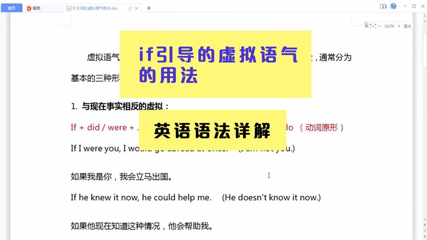 语法详解:If 引导的虚拟语气用法