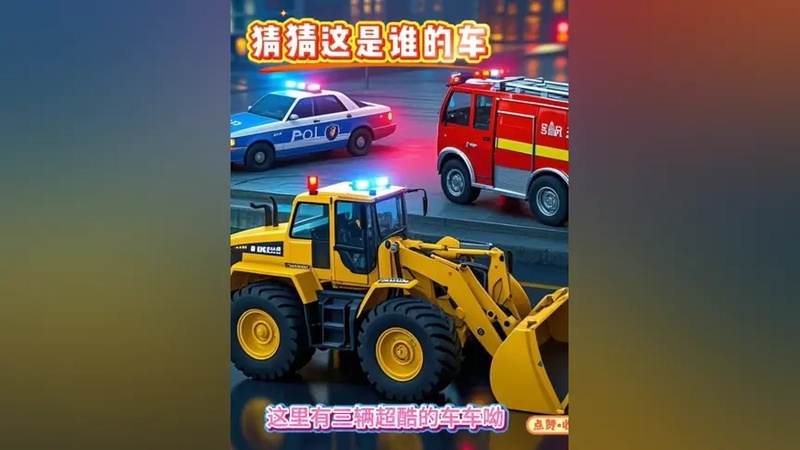 儿童动画 启蒙早教 工程车 卡通工程车视频 小朋友来猜猜