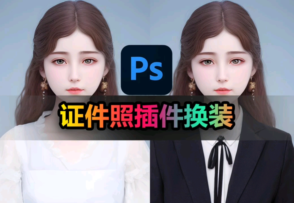 证件照换装插件-全自动定位服装-卧龙修图教程-ps插件教程-ps插件