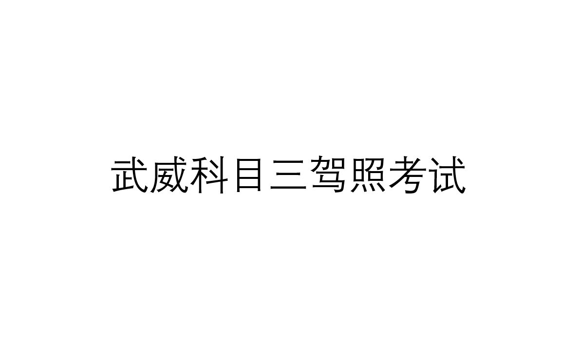 武威科目三考试1号线