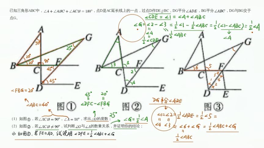 双角分线模型与平行线导角大招(初中)