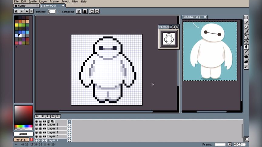 呆萌可爱像素画大白网格画图案