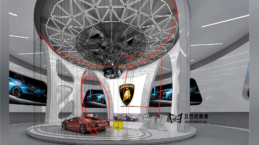 3DMAX建模渲染教程—异形展厅模型合集模型详解7 (实践必学干货)