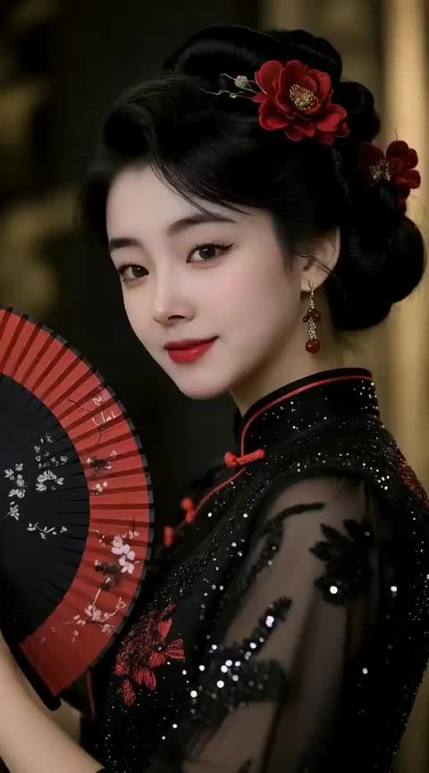 #AI折扇摇曳民国风 #抖音ai创作