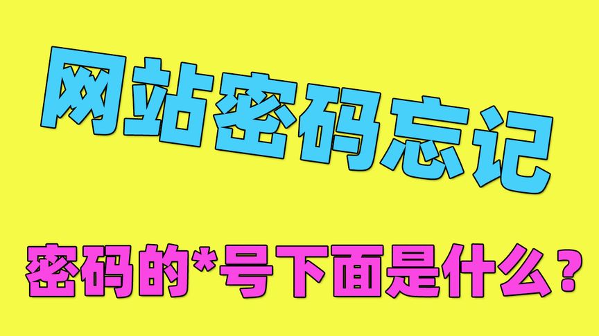 电脑网站密码忘记了?没关系,通过小技巧查看之前填写过的密码