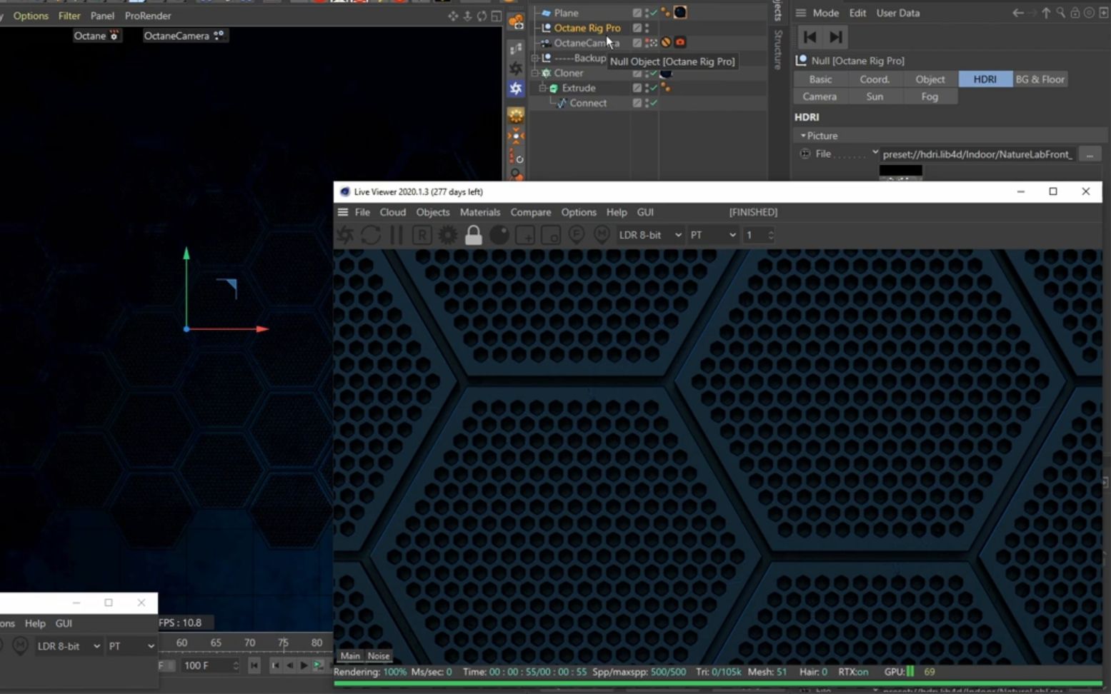 【C4D&Octane教程】制作六边形蜂窝密集圆洞结构