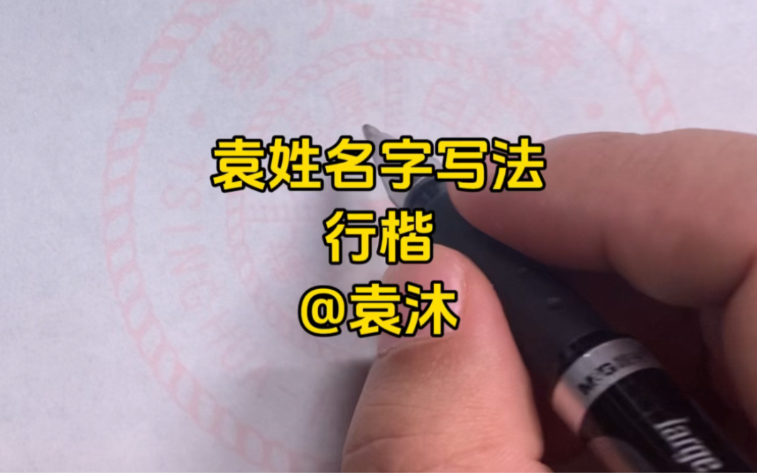 教您写名字 袁姓名字的写法 @袁沐