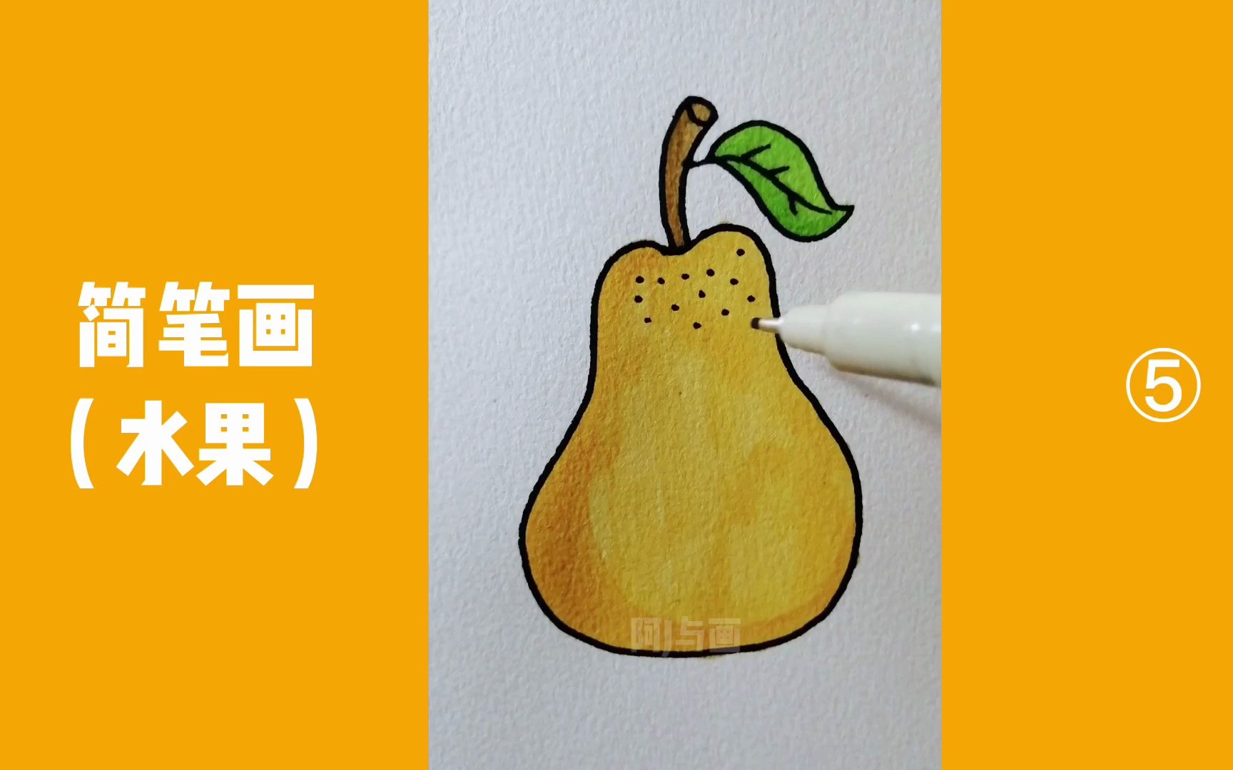 【水果简笔画】如何简单的画出橘子梨子和柚子?