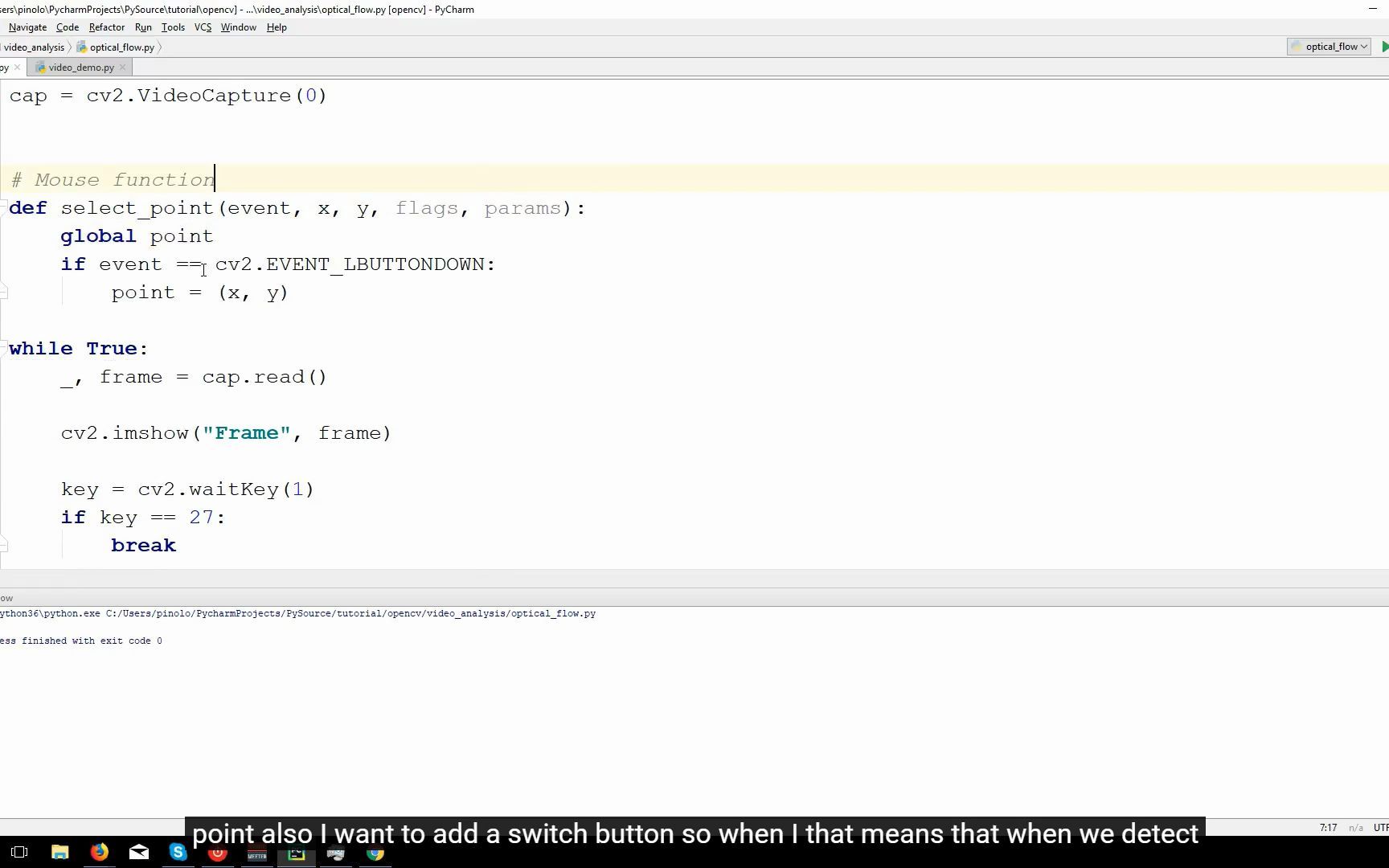 代码-光流法LK-Python3+Opencv3.4