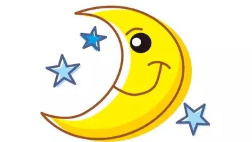 简笔画:天上弯弯月亮的画法