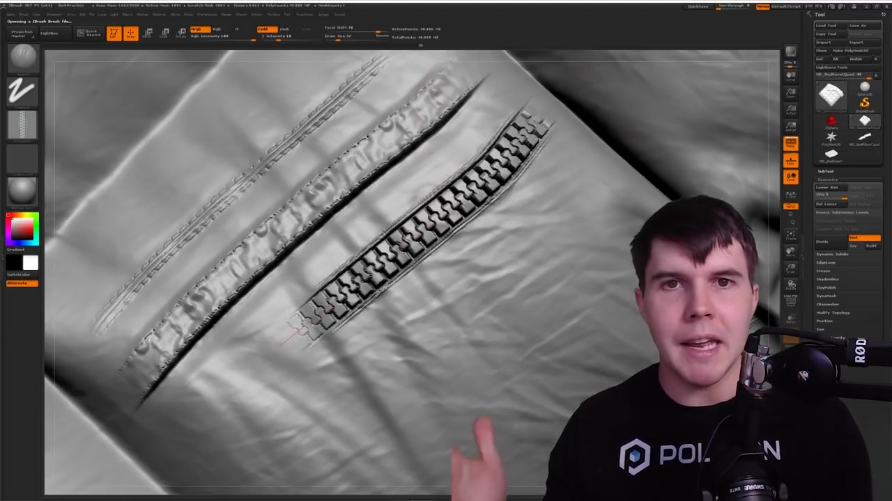78组Zbrush布料织物纹理雕刻笔刷合集