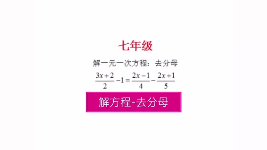 一元一次方程的解法:去分母法